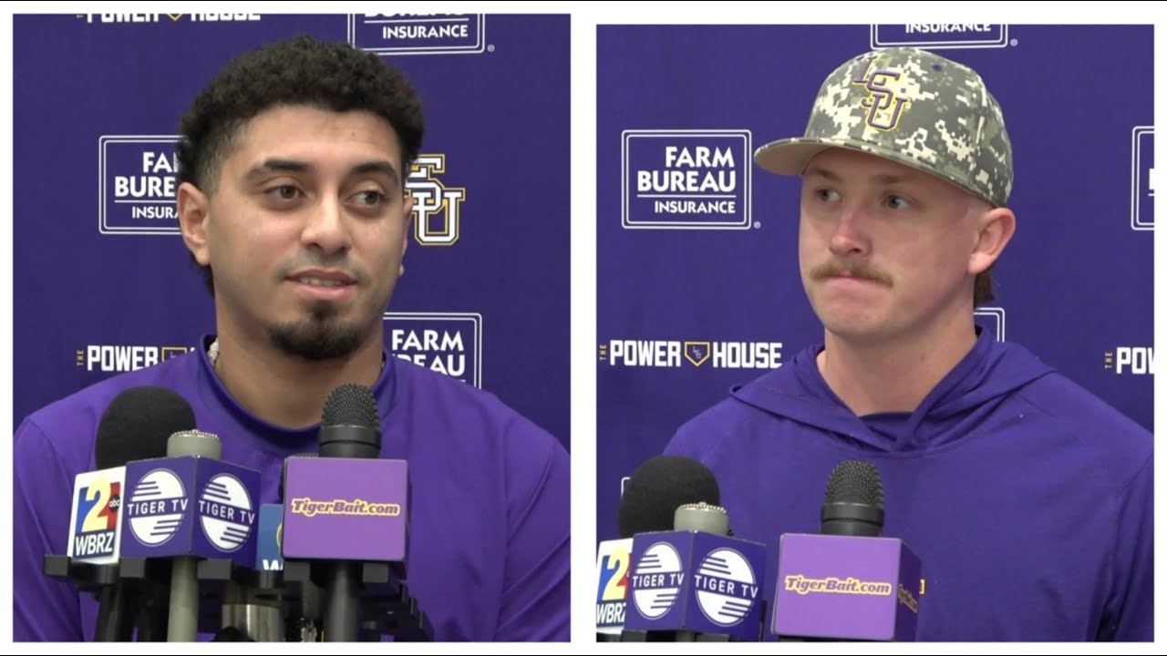 LSU baseball interviews Luis Hernandez & Connor Benge - YouTube