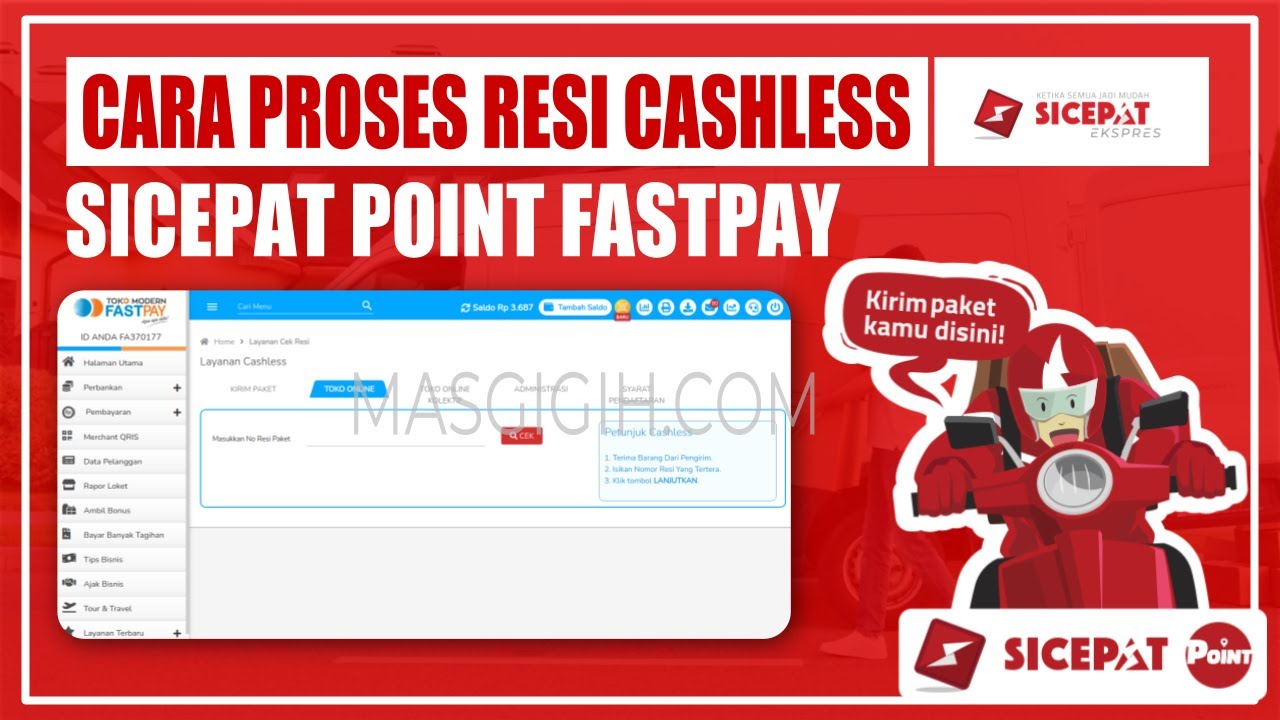 Proses Input Resi Cashless SiCepat di Loket Fastpay - YouTube