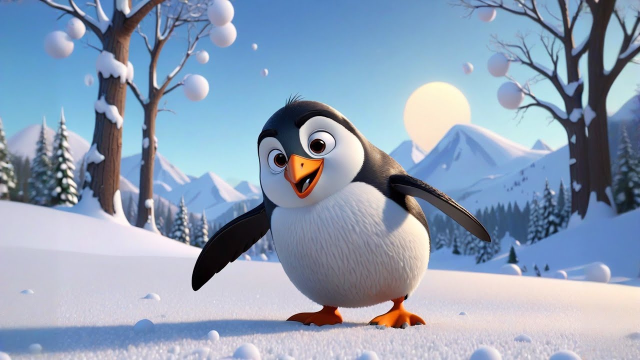 The Penguin’s Snowball Fight 🐧 | Learn Animal Names & Fun Kids ...