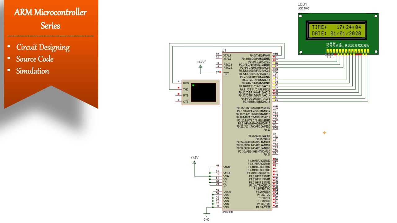 LPC2138 Internal Timer Function | Simulation | Timer & Date function - YouTube