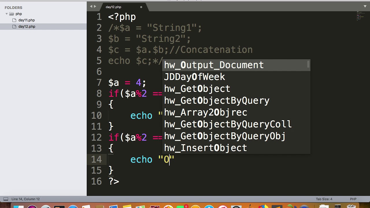 Php Day12 Concatenation And Conditions Youtube