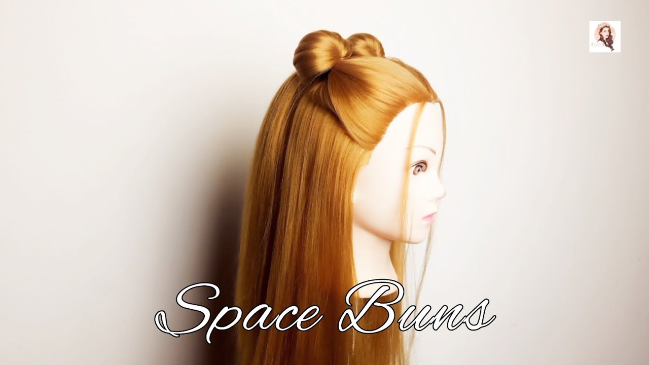 Quick + Easy Space buns Tutorial | Cute hairstyle for girls | Easy Hairstyle with small claw ...