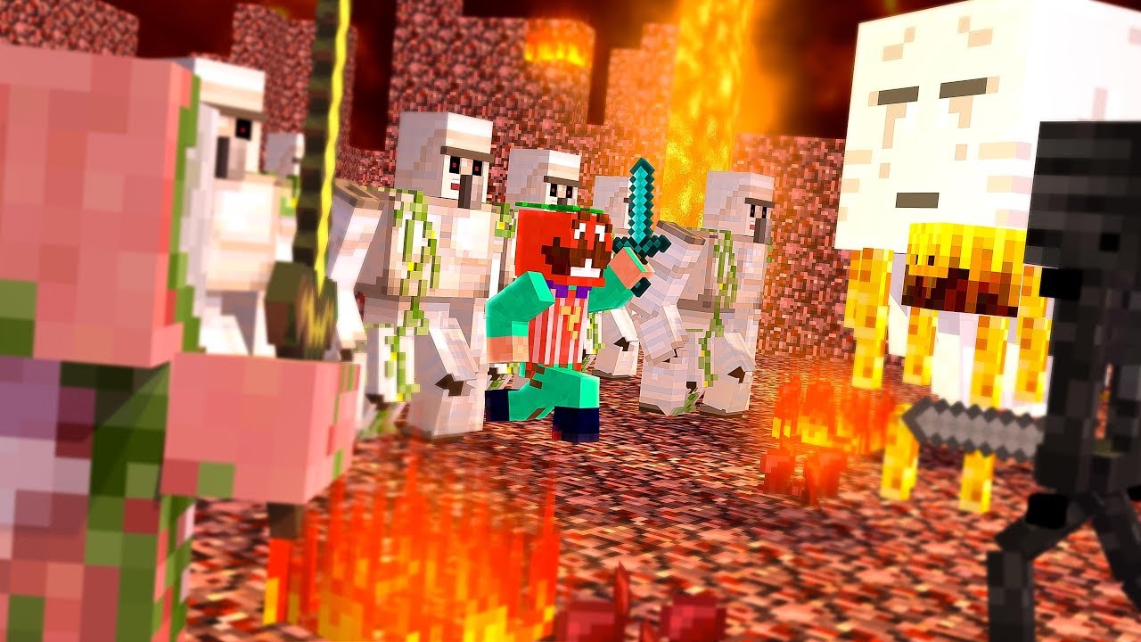 Mini Ejercito de Golems en el Nether *Minecraft con noobs* - YouTube