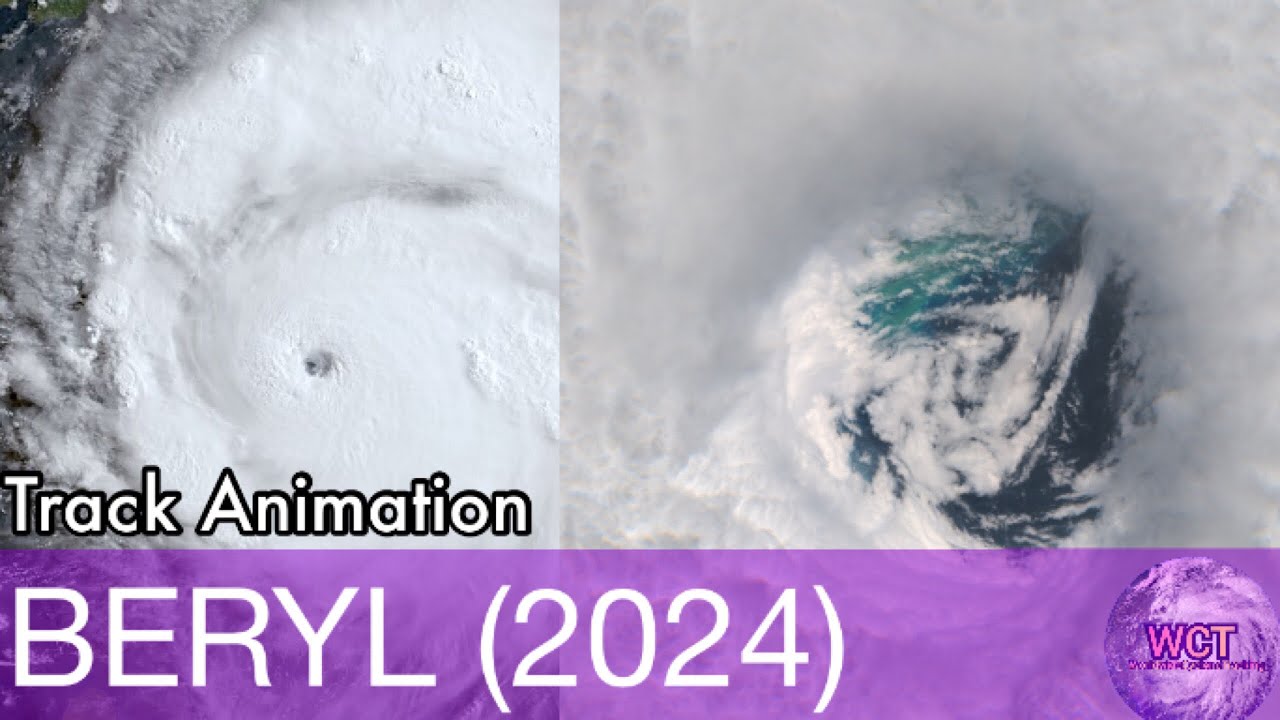 The track of Hurricane Beryl (2024) 🌀 - YouTube