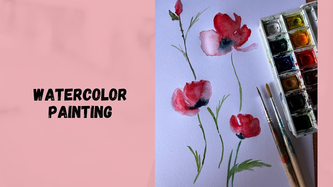 Watercolor Painting - Anemone Flower | Easy Painting For Beginners ...
