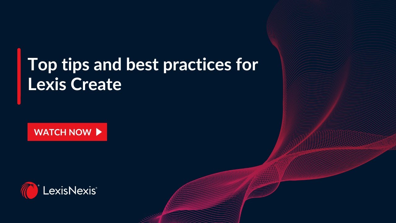 Lexis Create training video July 2024 - YouTube