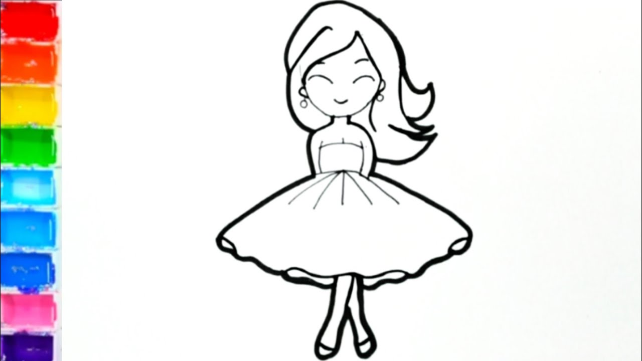 How to draw a Barbie Doll, How to draw a cute girl step by step easy ...