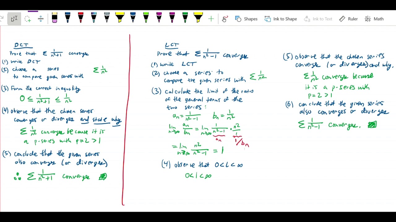 Integral test, DCT, LCT Instructions on DCT and LCT proofs - YouTube
