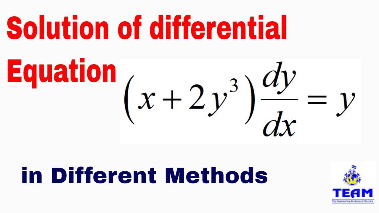 Solution of Differential Equation in Different Ways - YouTube