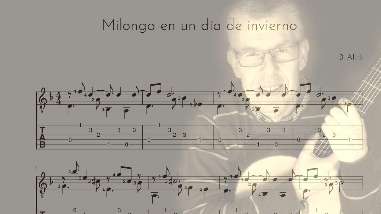 Milonga en un día de invierno - Bert Alink - Classical Guitar Score+TAB ...