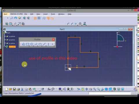 class 1-CATIA ,how to open catia and use of profile command - YouTube