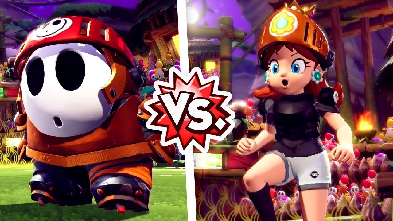 Mario Strikers Battle League - Knight Shy Guy Vs. Knight Daisy - YouTube