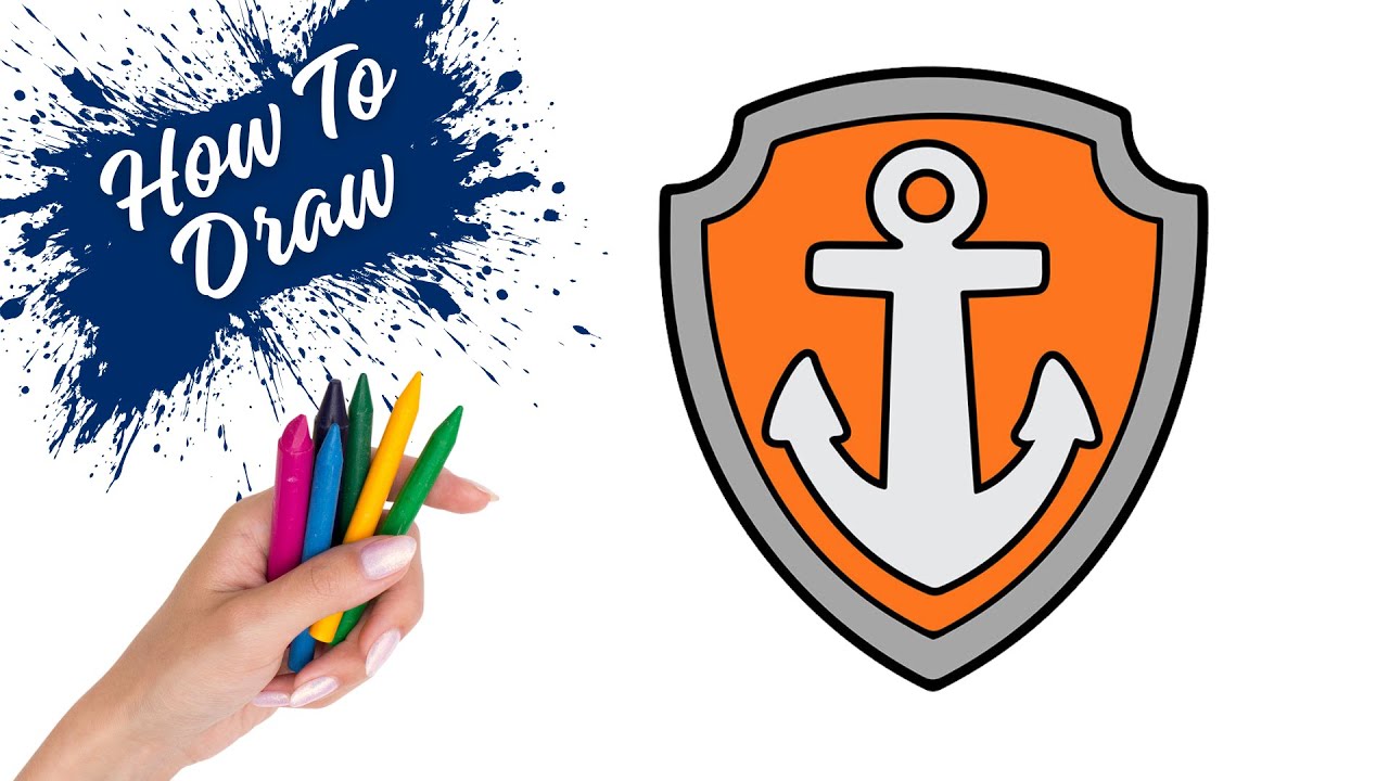 how to draw zuma ( Badges ) - paw patrol mighty movie - YouTube