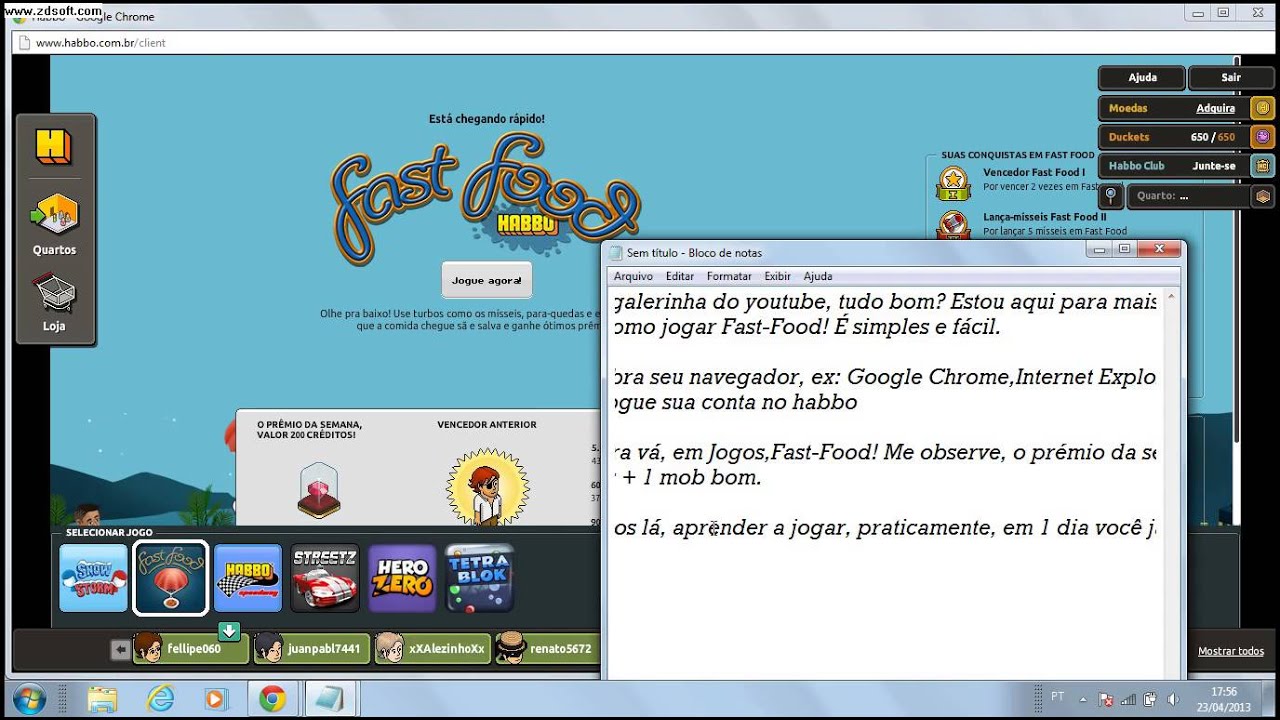Habbo - Como Jogar Fast Food. - YouTube