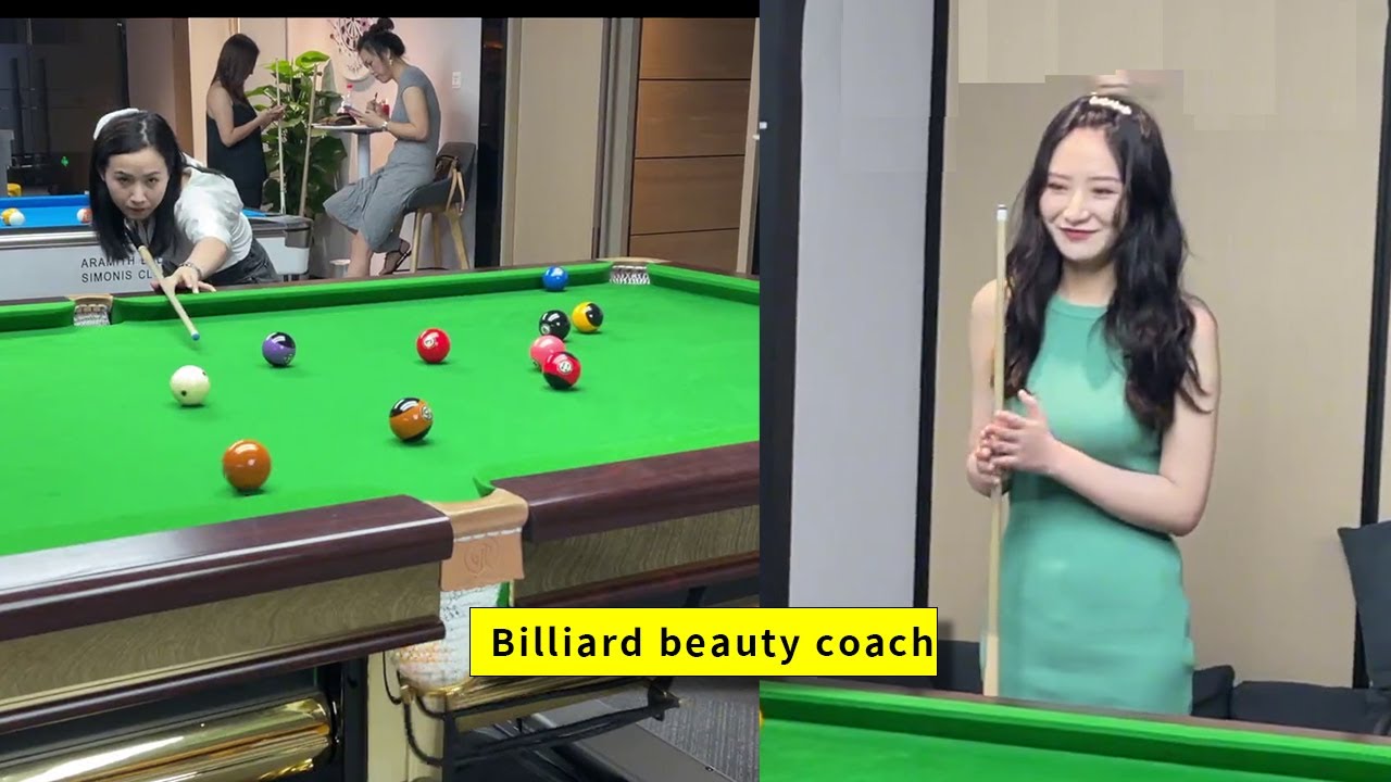 【Nine ball】Playing with a beautiful billiards coach, pretending to be a ...