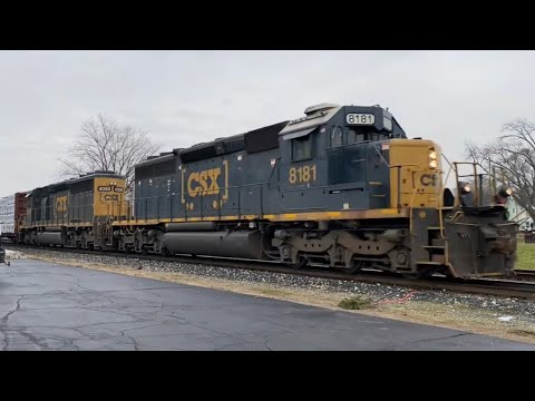 L301-10 | CSX Local • CSX #8181 + #4059 & 6 car manifest + Special 6 axle railcar! in Grandville ...
