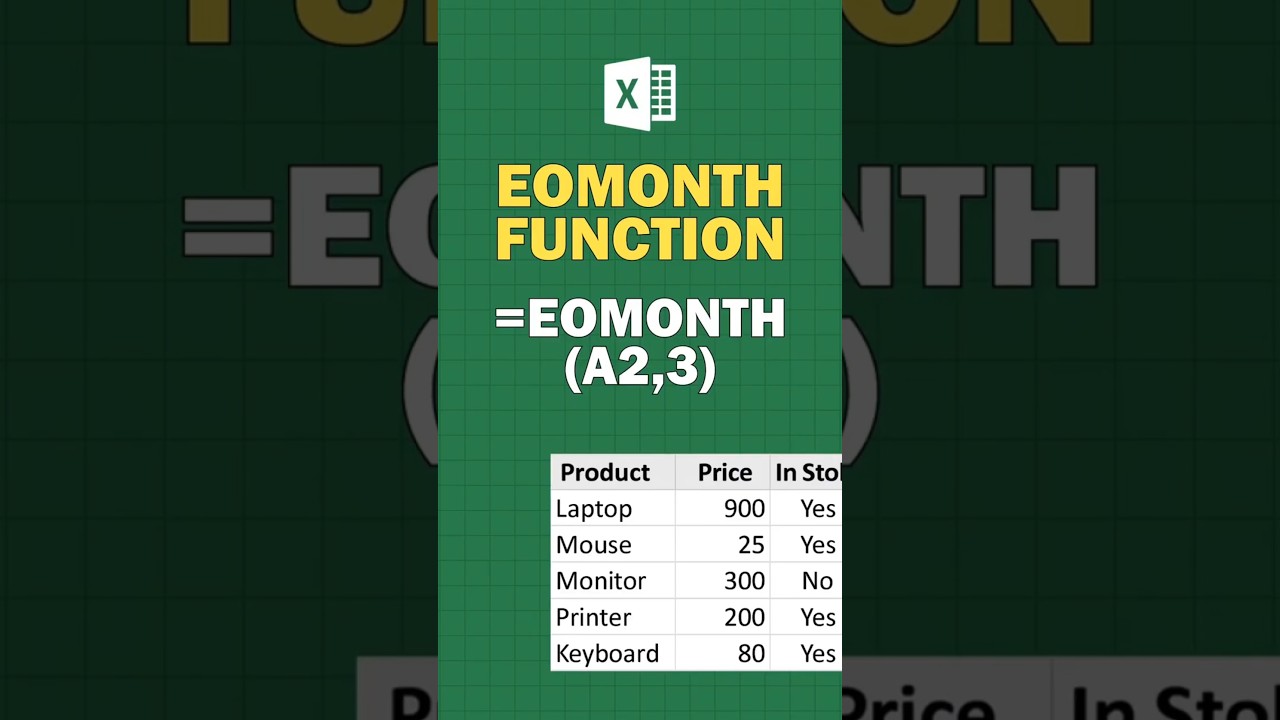 Get End Of Month Date In Excel EOMONTH Formula Explained YouTube Get End Of Month Date In Excel EOMONTH Formula Explained YouTube