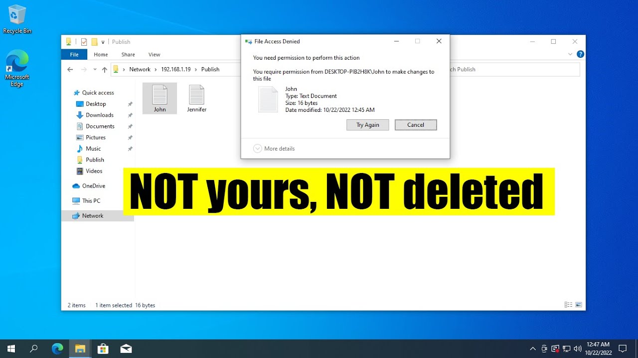 Don't delete files that aren't yours, here's how - YouTube