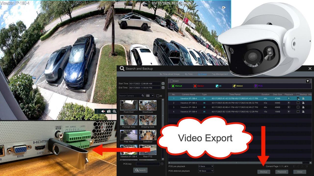 Viewtron Security DVR / NVR: Recorded Video Event Search and Backup ...