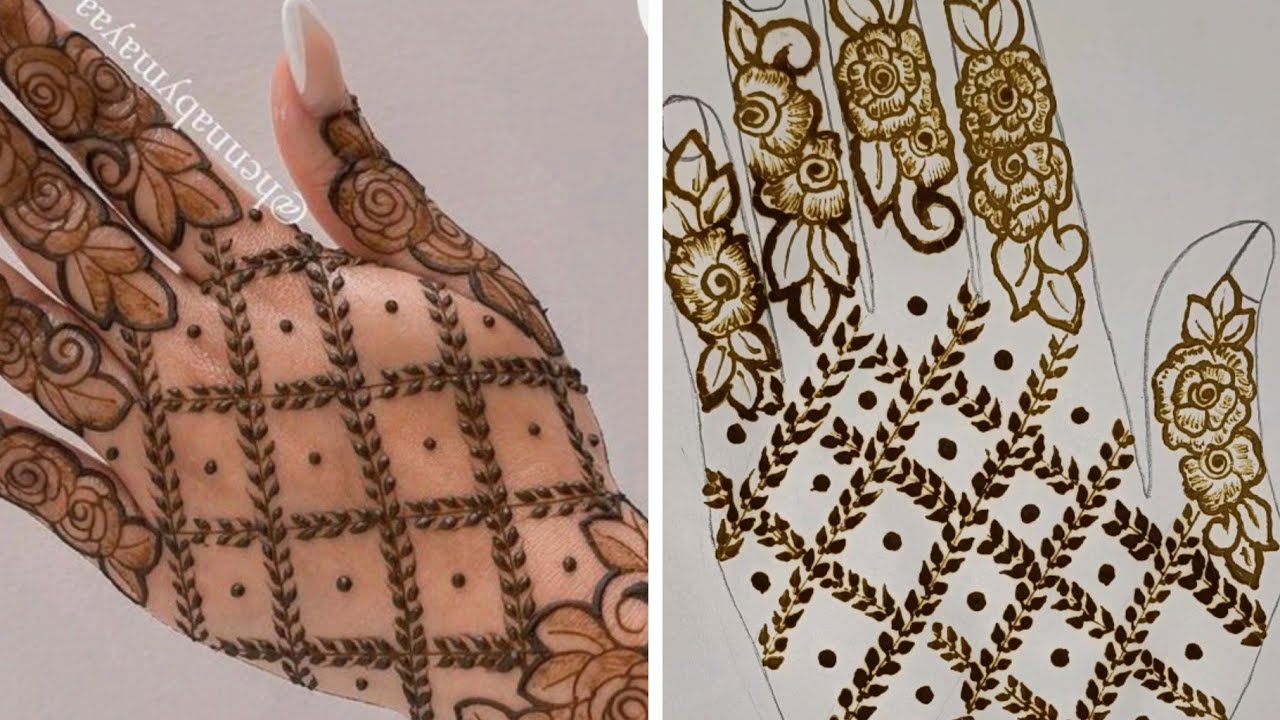 very simple beautiful back hand rose mehndi design // easy back hand ...