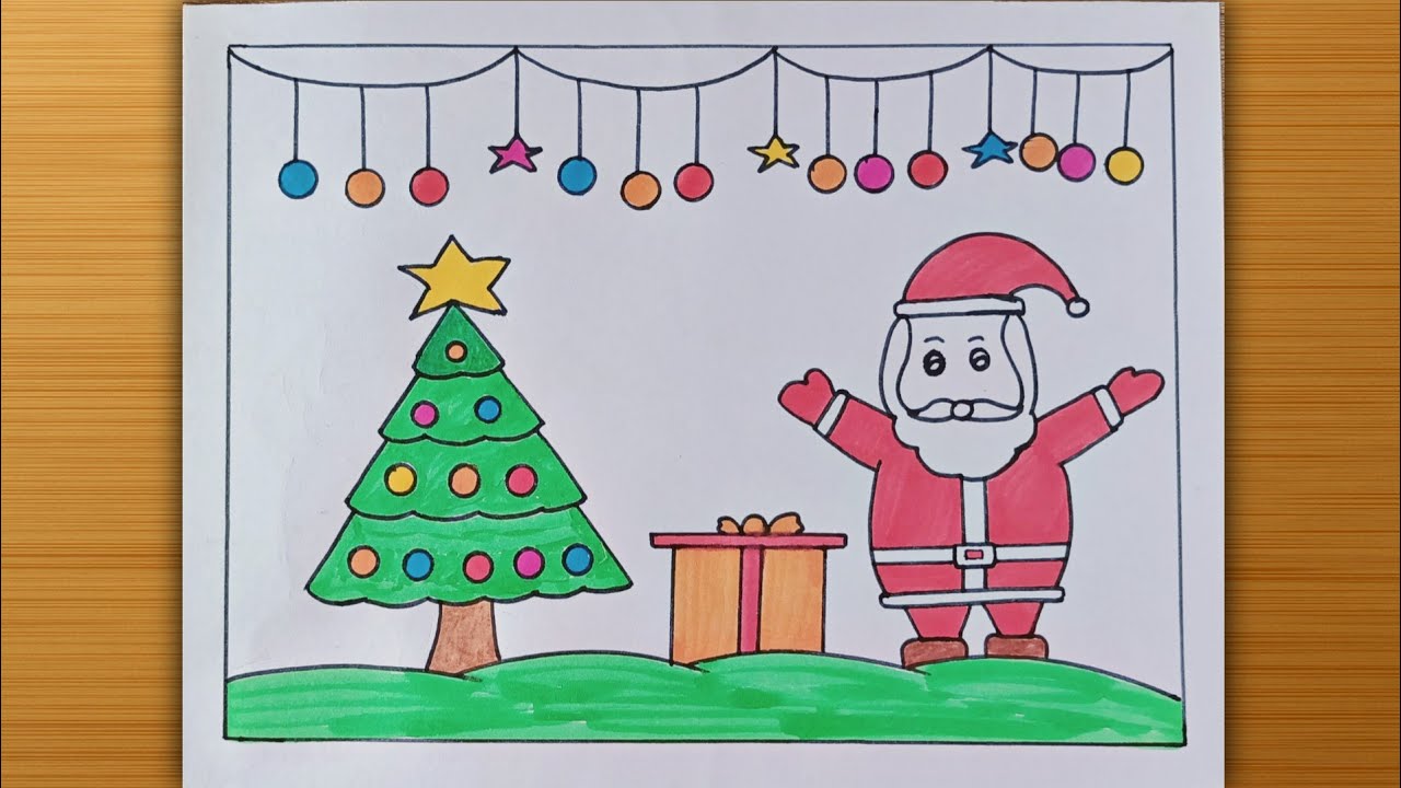 How to Draw a Beautiful Christmas Scene Step-by-Step 🎄 | Easy Tutorial ...