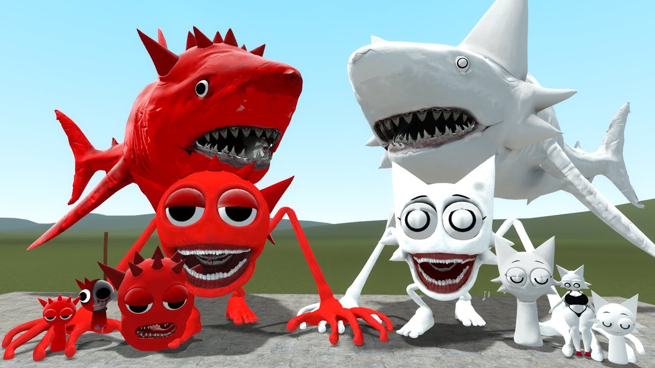 ALL NEW SPRUNKI SHARK POPPY PLAYTIME CHAPTER 4 ALL RADDY FAMILY VS ALL ...