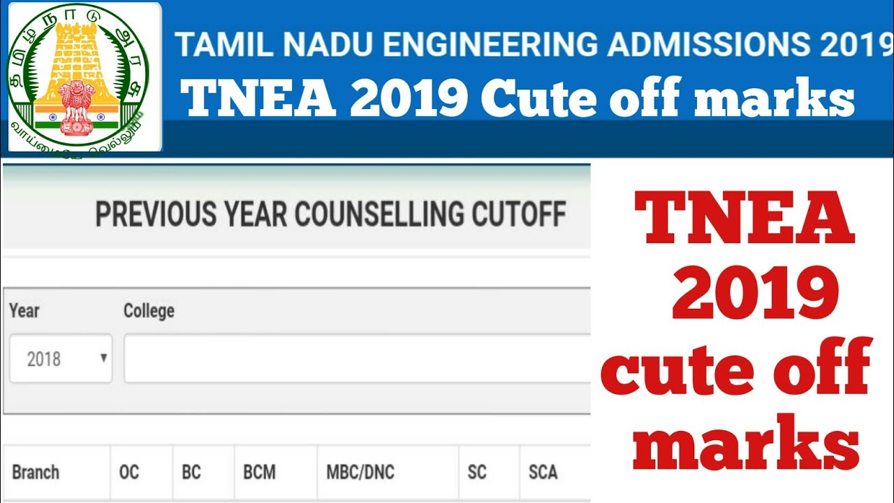 TNEA 2019 cut off marks | engineering admission counseling cut off ...