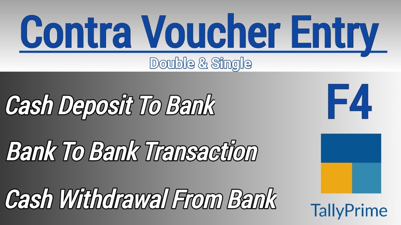 How To Contra Voucher Entry//Double & Single! - YouTube