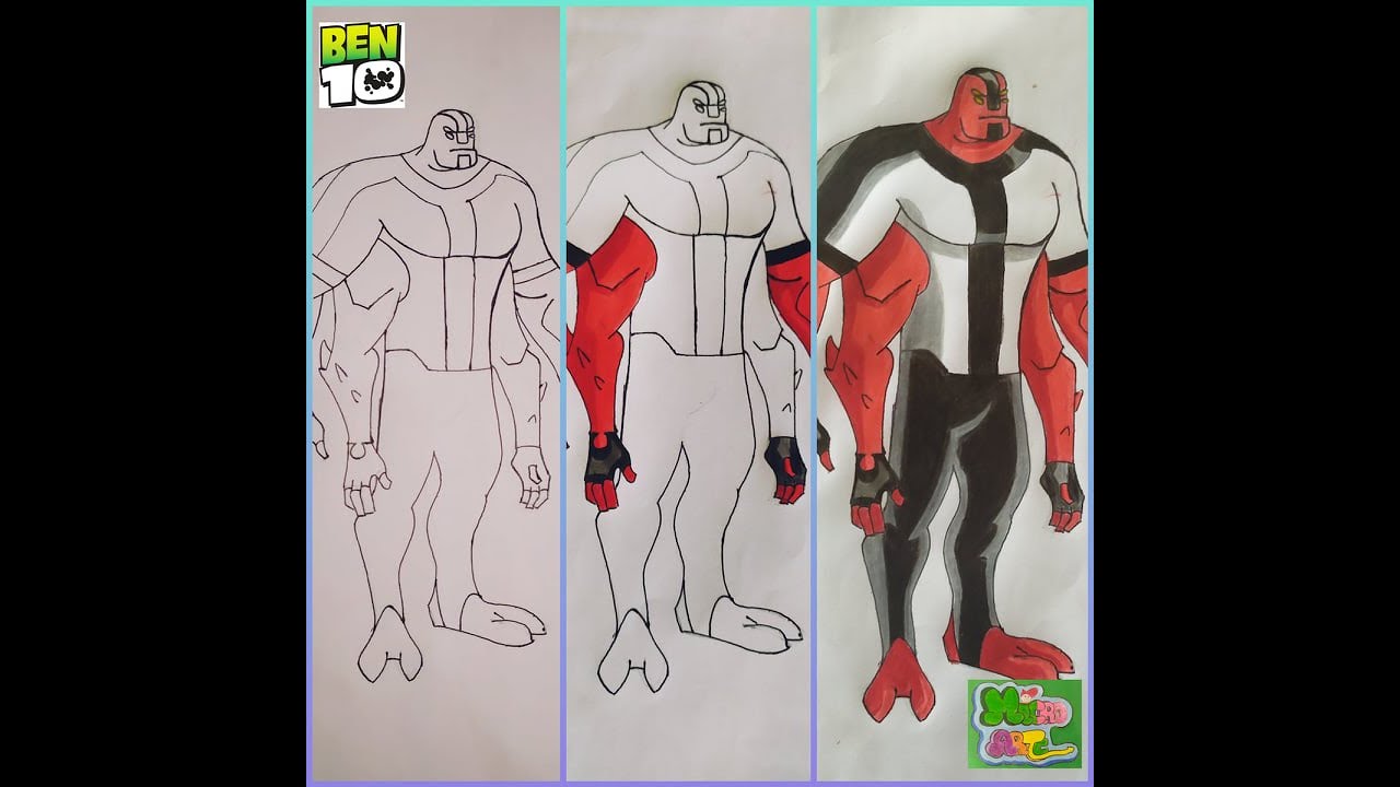 Cuatro Brazos Dibujo - Ben 10 ( drawing four arms) - YouTube