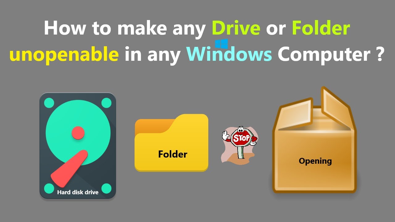 How to make any Drive or Folder unopenable in any Windows Computer ...