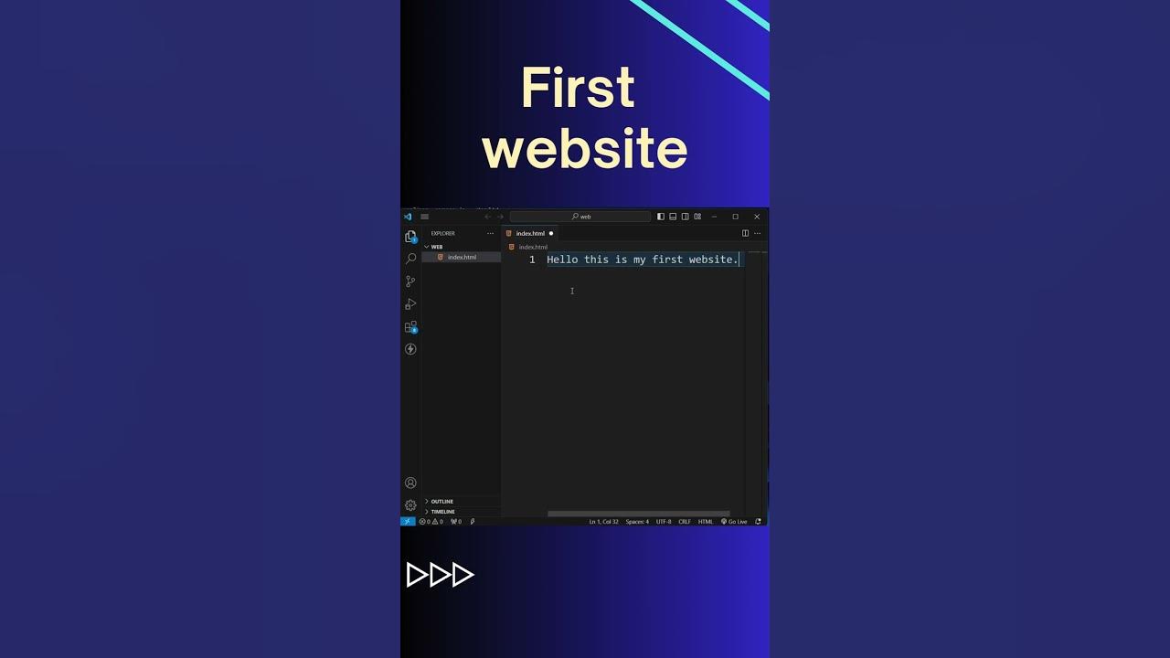 How to create website in HTML ? Let's create our first website | HTML Tutorial #shorts #html ...