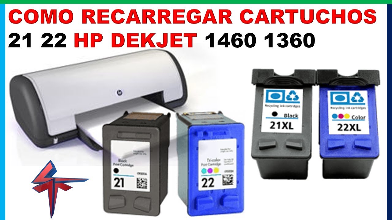 RECARREGAR HP DESKJET 1460 1360 - YouTube