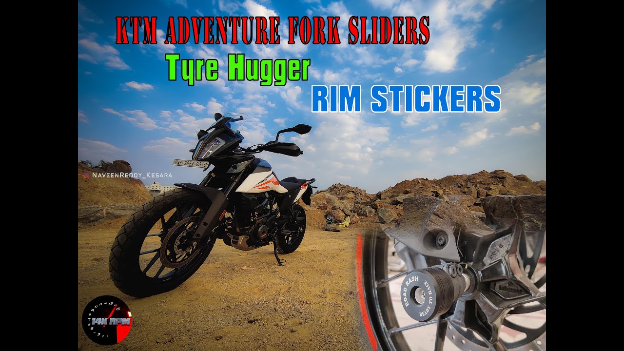 KTM Adventure 390 RIM Stickers, Fork Slider, Tyre Hugger Installation # ...