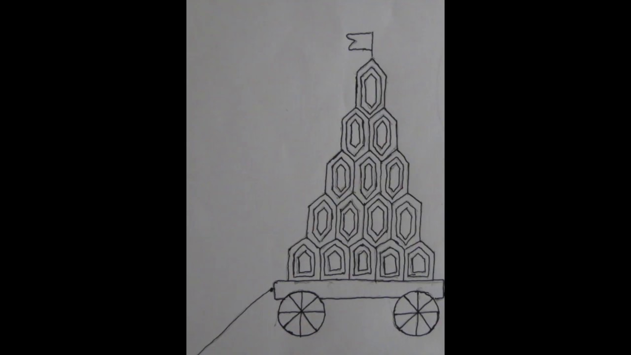 Free Hand Simple & Easy 5 Storey Chariot Step By Step - YouTube