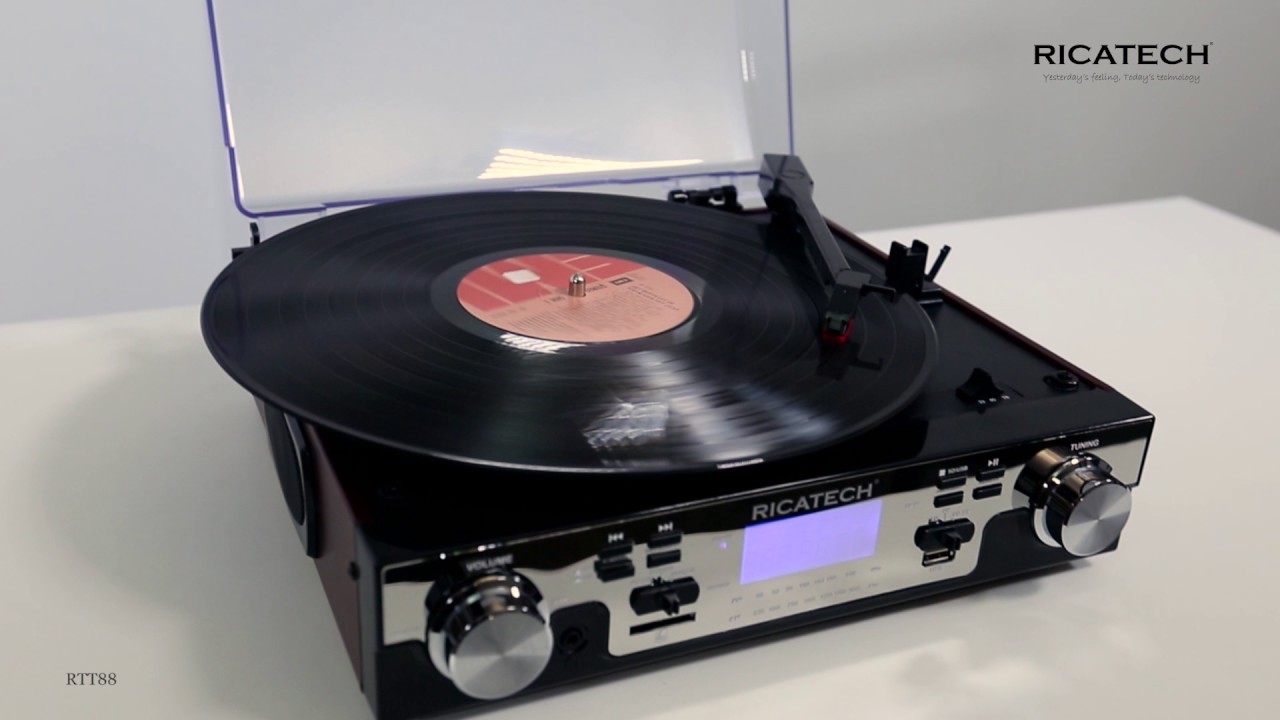 Ricatech RTT88 Record-Player, turntable, radio, USB, SD, line in & out ...