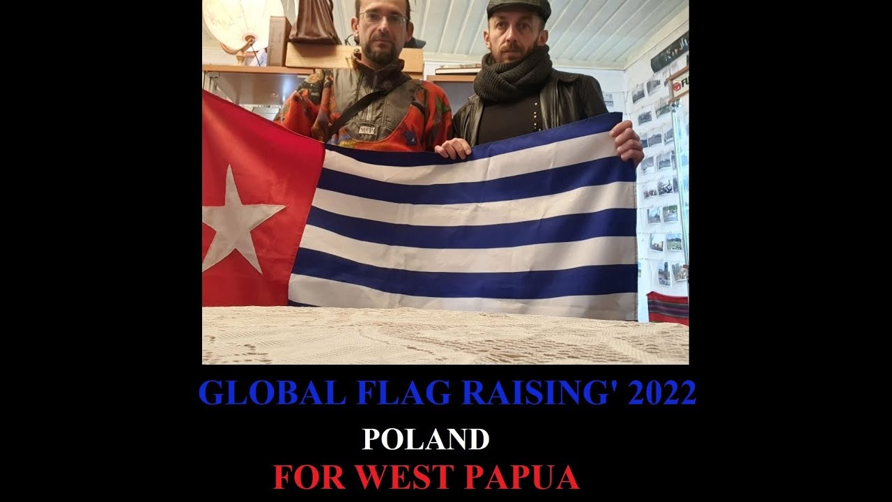 Global Flag Raising for West Papua POLAND / Demonstrasi di depan KBRI ...