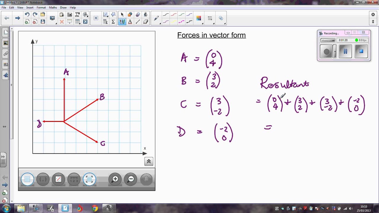 Finding resultant force for forces in vector form - YouTube
