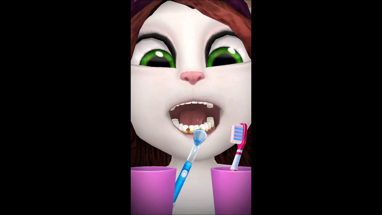 [My Talking Angela] Brush teeth - YouTube