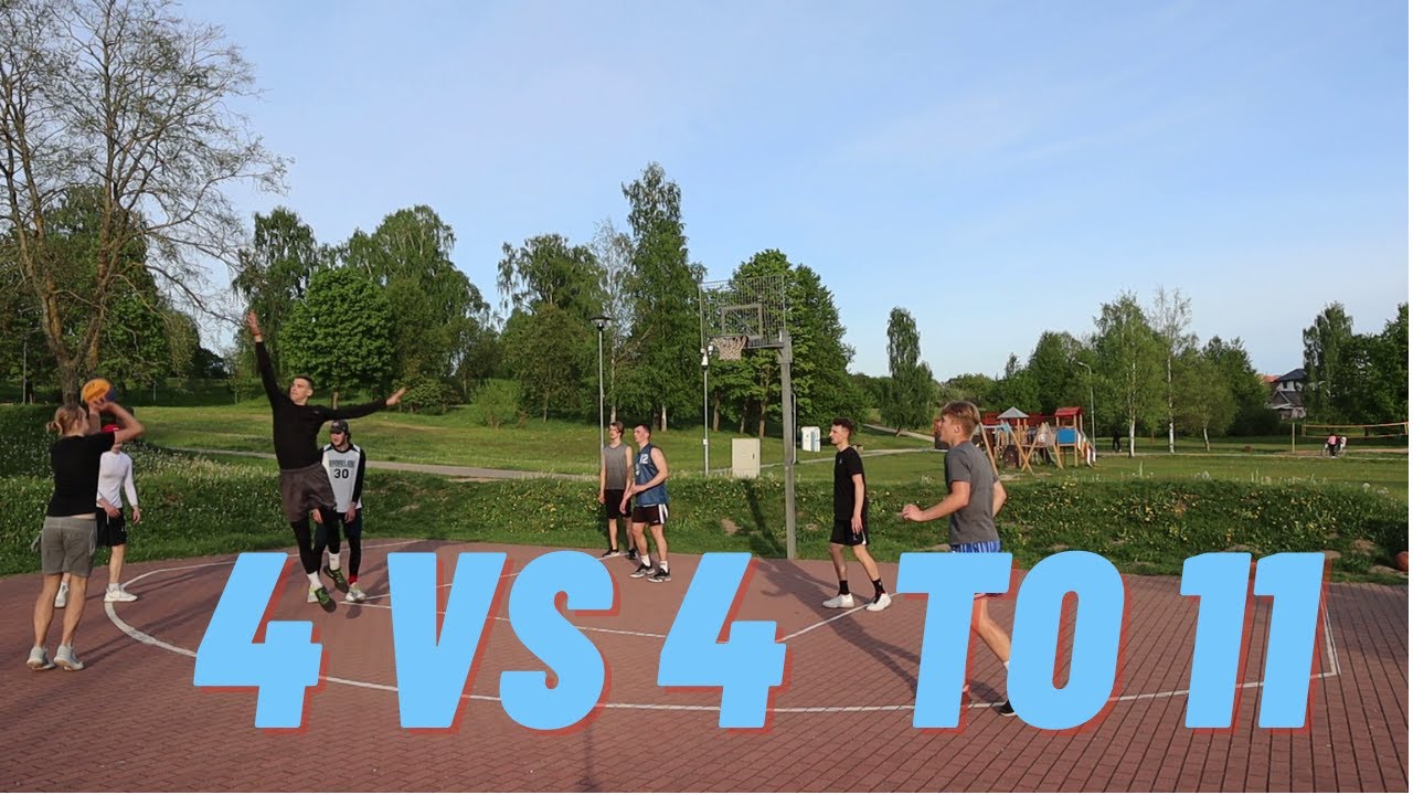 4v4 basketball game to 11 - YouTube