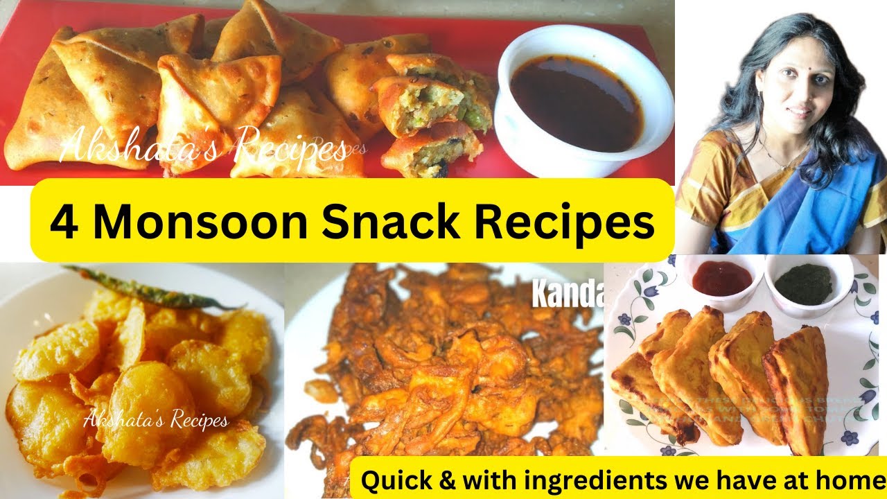 4 Monsoon snack recipes|Crispy & tasty |Best tea time snacks ...