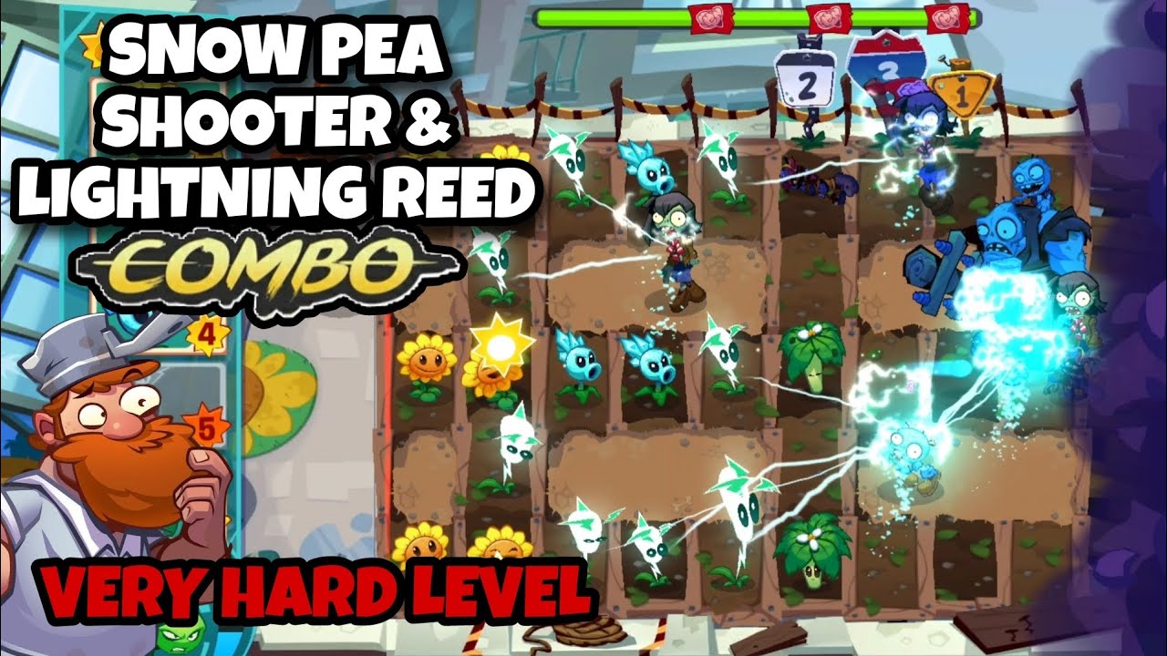 SNOW PEA SHOOTER AND LIGHTNING REED IN PLANTS VS ZOMBIES 3 GAME PLAY ...