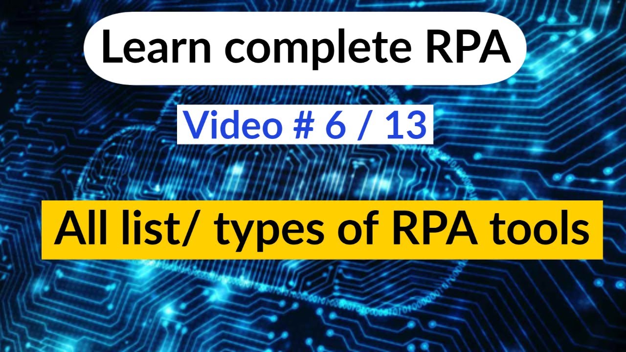 All list of RPA tools - YouTube