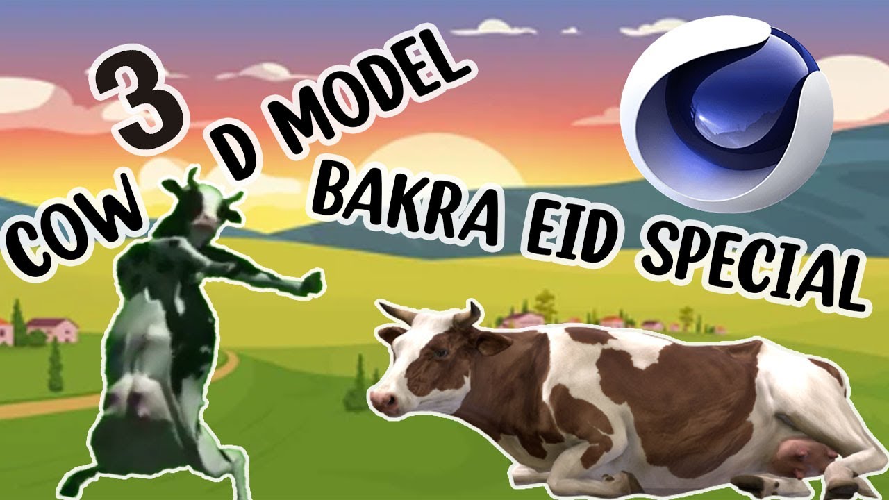 Cute Cow 3D Model | Dancing Cow | Cinema 4D | Eidul_Azah_Special |# ...