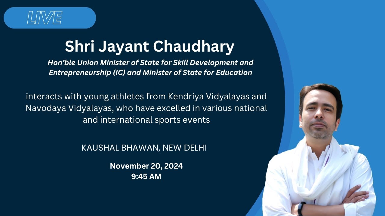 Live: Shri Jayant Chaudhary interacts with young athletes from KVs and ...