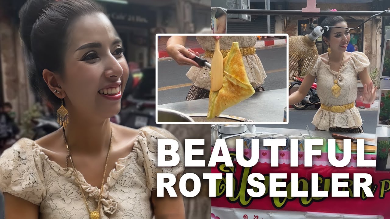 Khun Poy Roti Seller Wears Songkran Clothes - YouTube
