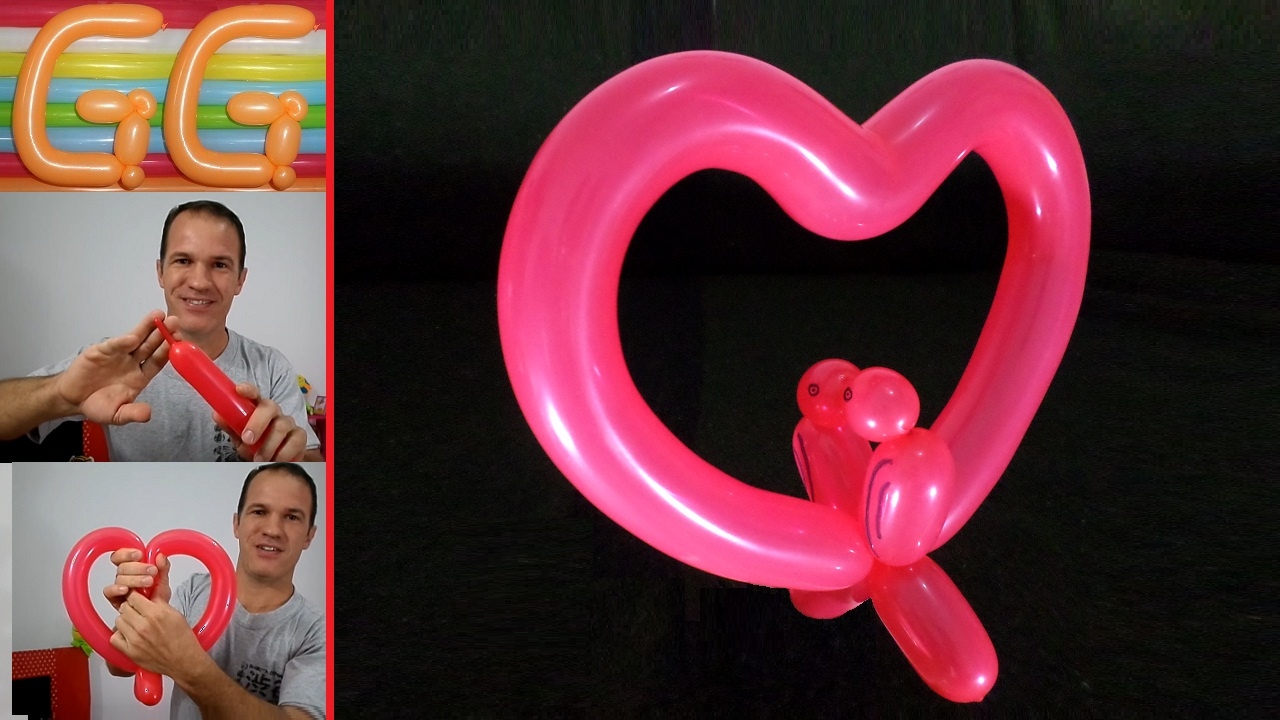 como hacer un corazon con globos - globoflexia facil- curso de ...
