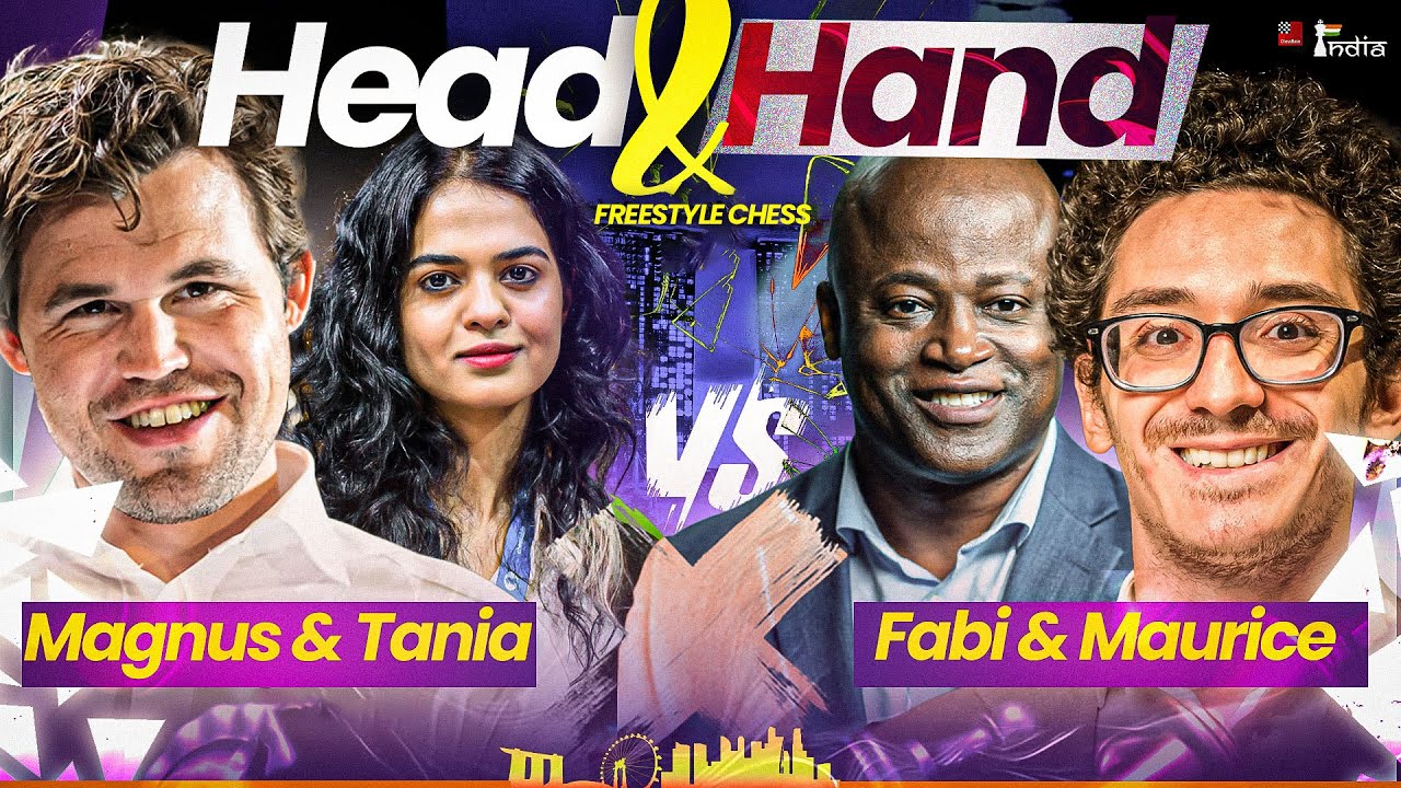 Magnus Carlsen + Tania Sachdev vs Fabiano Caruana + Maurice Ashley ...