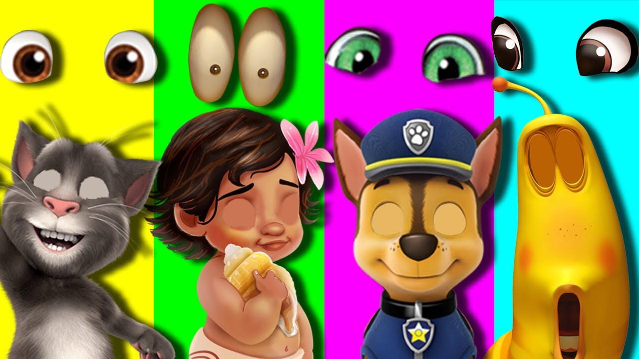 Wrong Eyes Paw Patrol Moana Talking Tom Larva Finger Family Learn ...