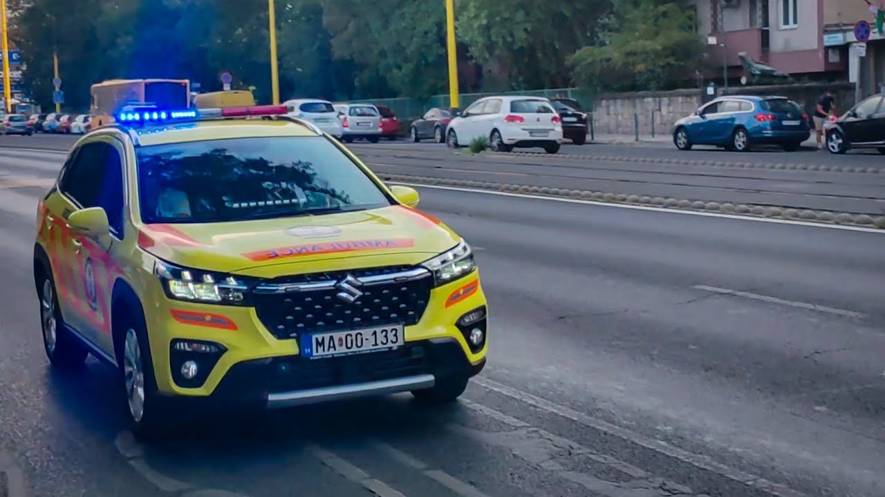 [FRENCH SIREN IN BUDAPEST] OMSZ doctor car responding | # ...