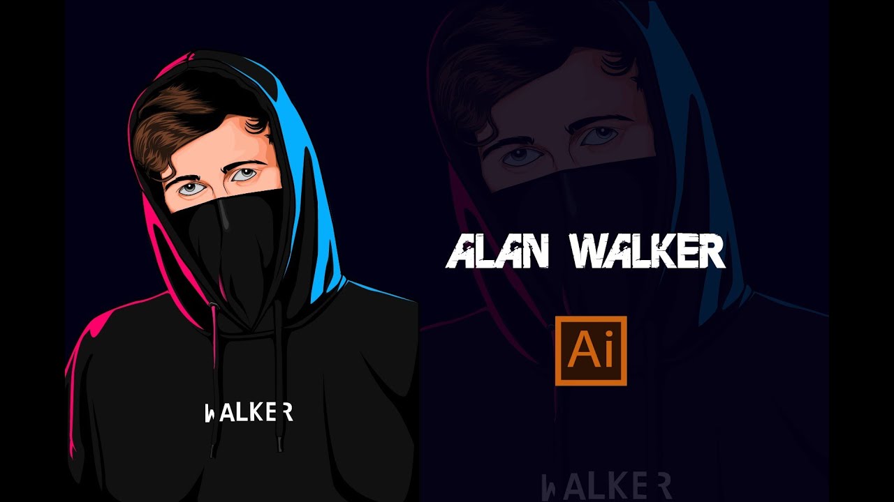Vector Portrait in Adobe Illustrator CC Tutorial | Alan Walker | vector ...